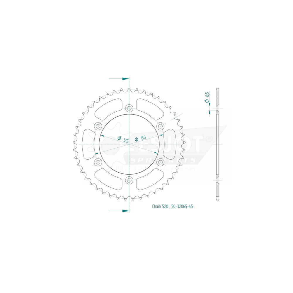 Sprocket Rear 520-45T Steel for KTM 690 Duke ABS 2012 2013 2014 2015 ...