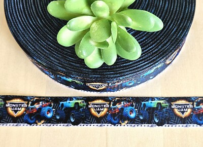 7/8" (1 YD) Monster Jam Grosgrain Ribbon Monster Truck Off Road Truck ...