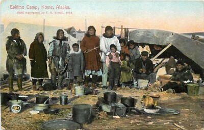 c1908 Postcard; Eskimo Camp, Family at Nome Alaska AK Unposted AWP Back ...