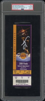 2001 NBA FINALS GAME 1 ALLEN IVERSON “STEP OVER GAME” FULL TICKET PSA 6 ...