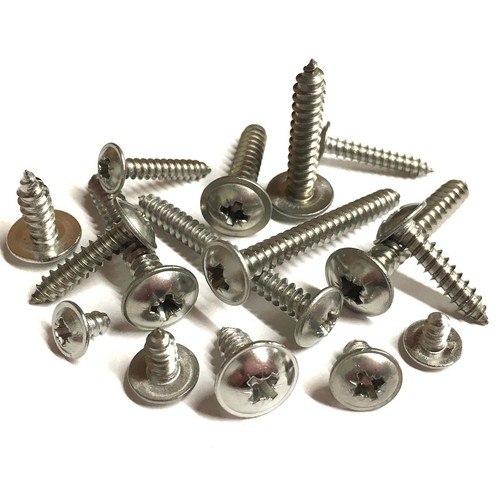 No. 6 8 10 Pozi Flange Self Tapping Screws - A2 Stainless Flanged ...