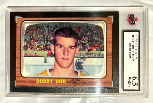 1966-67 TOPPS NHL HOCKEY ROOKIE CARD #35 BOBBY ORR RC BRUINS KSA 6.5 ...