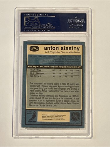 1981-82 O-Pee-Chee #282 Anton Stastny RC Quebec Nordiques - PSA 8 NM-MT ...