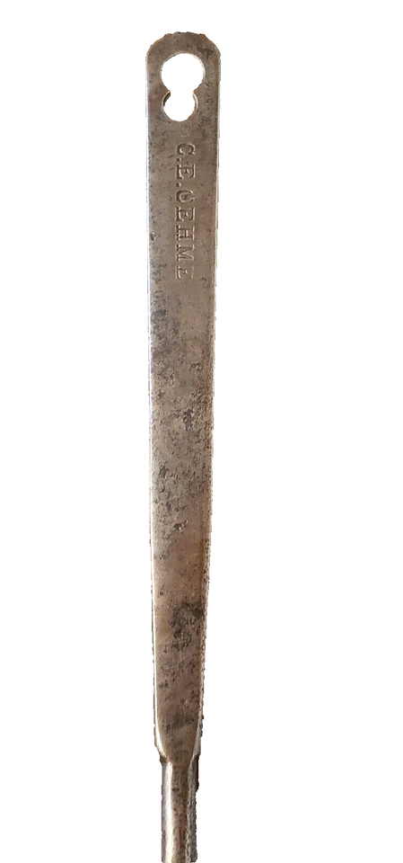 Antique 19th C SIGNED Hand Forged IRON LARGE SIZE KEYHOLE SPATULA ...