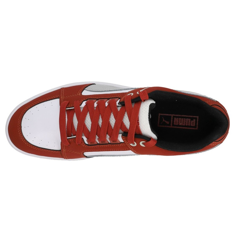 PUMA Slipstream Lo Block Lace Up Mens Red, White Sneakers Casual Shoes ...