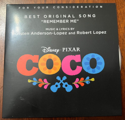 COCO Disney Pixar CD BEST SONG/SCORE FYC Remember Me Robert Lopez ...