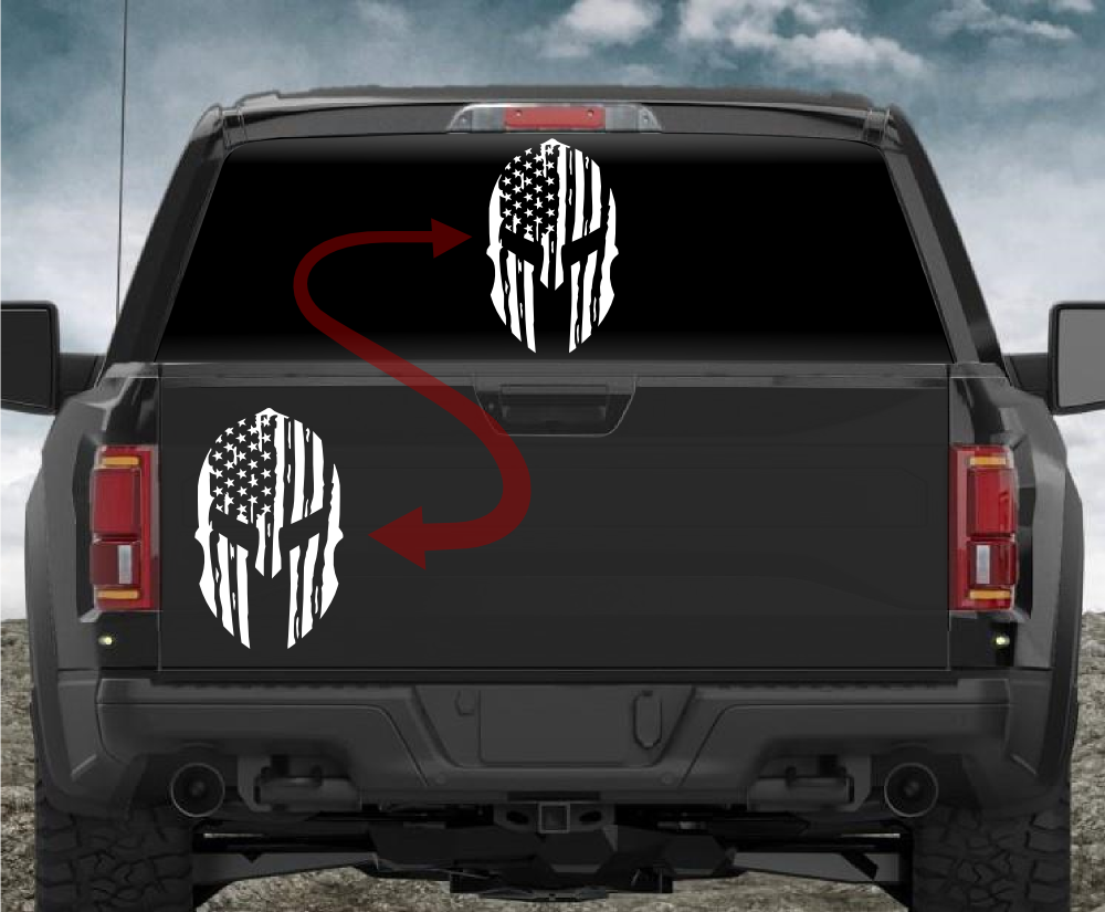 16" Spartan Helmet 1 American Flag Molon Labe NRA Car Sticker Window ...