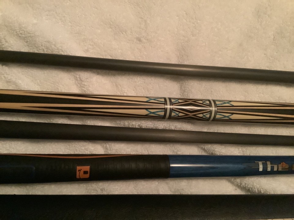 12.4 predator revo shaft with duffernin butt and crack break cue with 2 ...