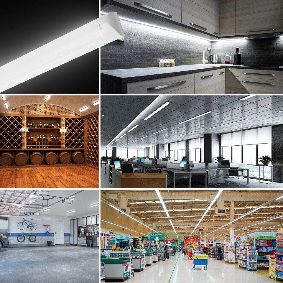 40W 120CM LED Slim Ceiling Batten Tube Light Dimmable Linear Fluro ...