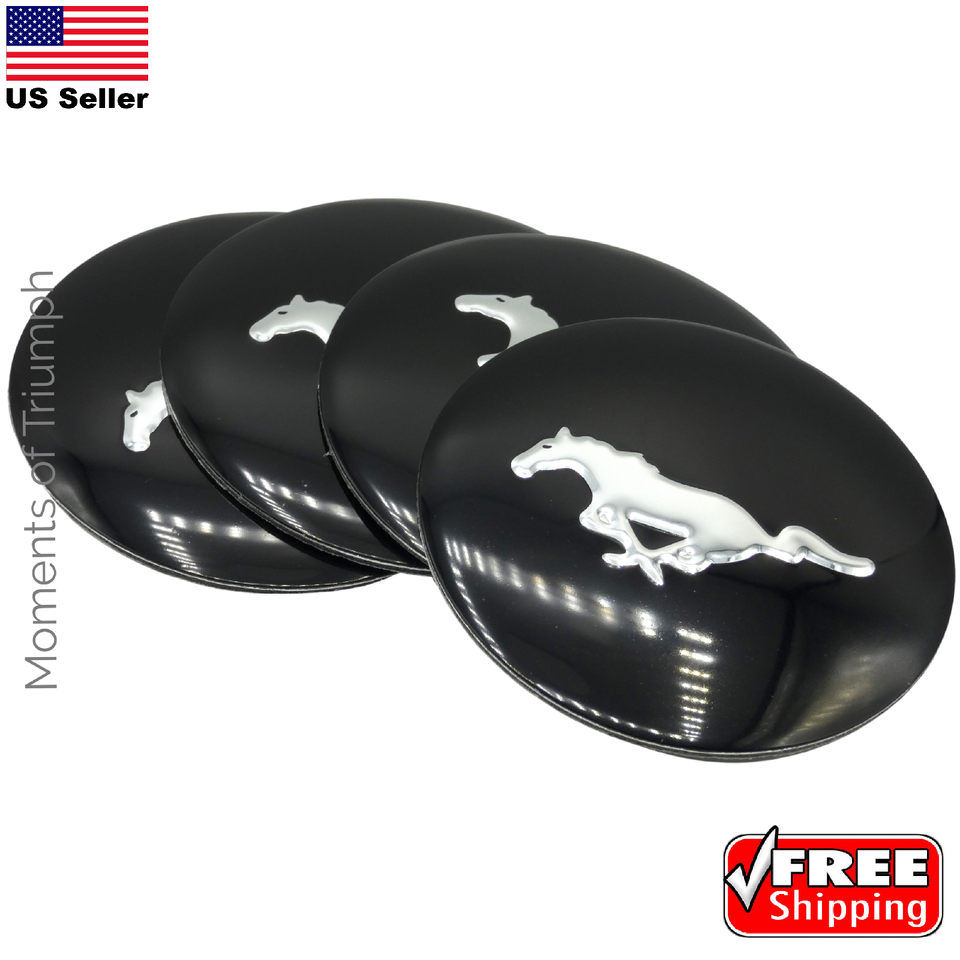 (4 PACK) Ford Mustang Wheel Center Hub Cap Sticker Decal 56mm 2.2" diam ...