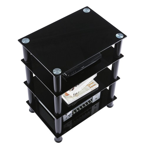 4-Tiers Media TV Stand Audio Video Tower for TV/Gaming Consoles ...