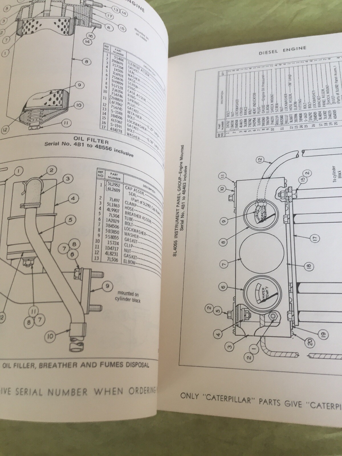 CAT CATERPILLAR D330C ENGINE PARTS MANUAL BOOK S/N 4B1-UP Ship Service ...