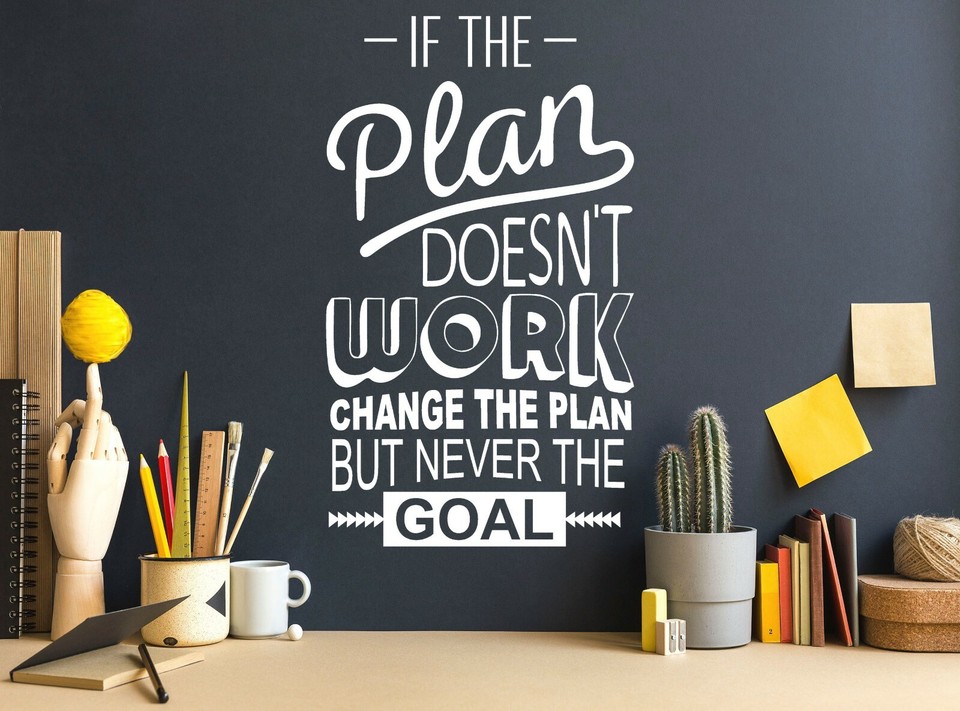 Wall Quote "If the plan doesn't work..." Sticker Modern Transfer PVC ...