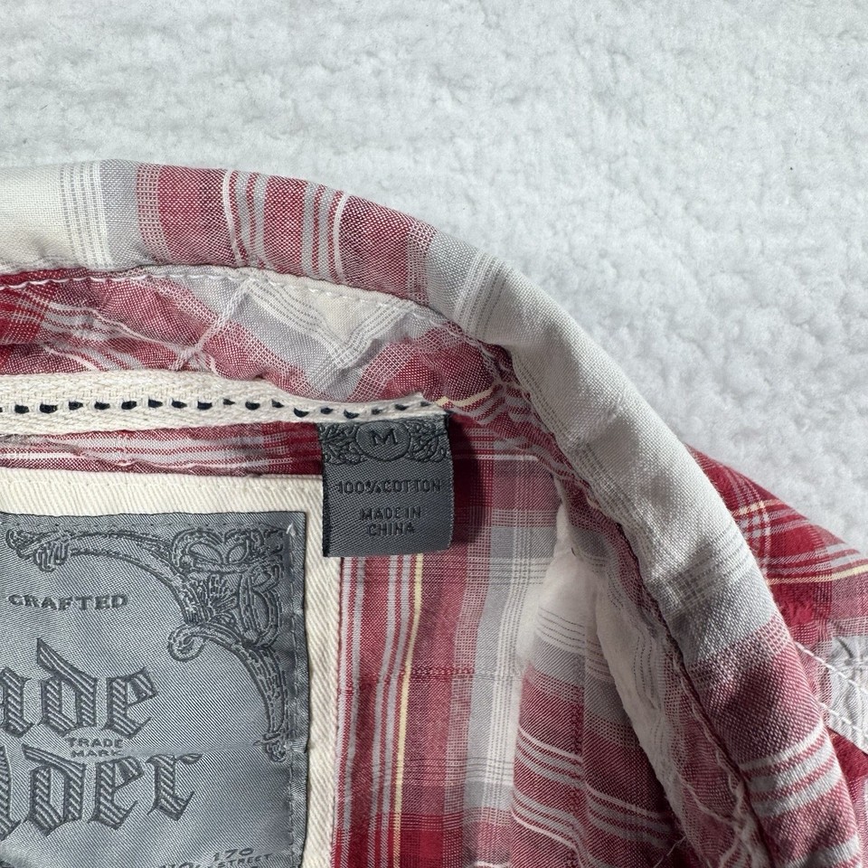 Slade Wilder Shirt Mens M Red White Plaid Short Sleeve Button Up Classic Western | eBay