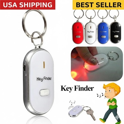 LED Anti-Lost Key Finder Key Locator Keychain Whistle Sound Control ...