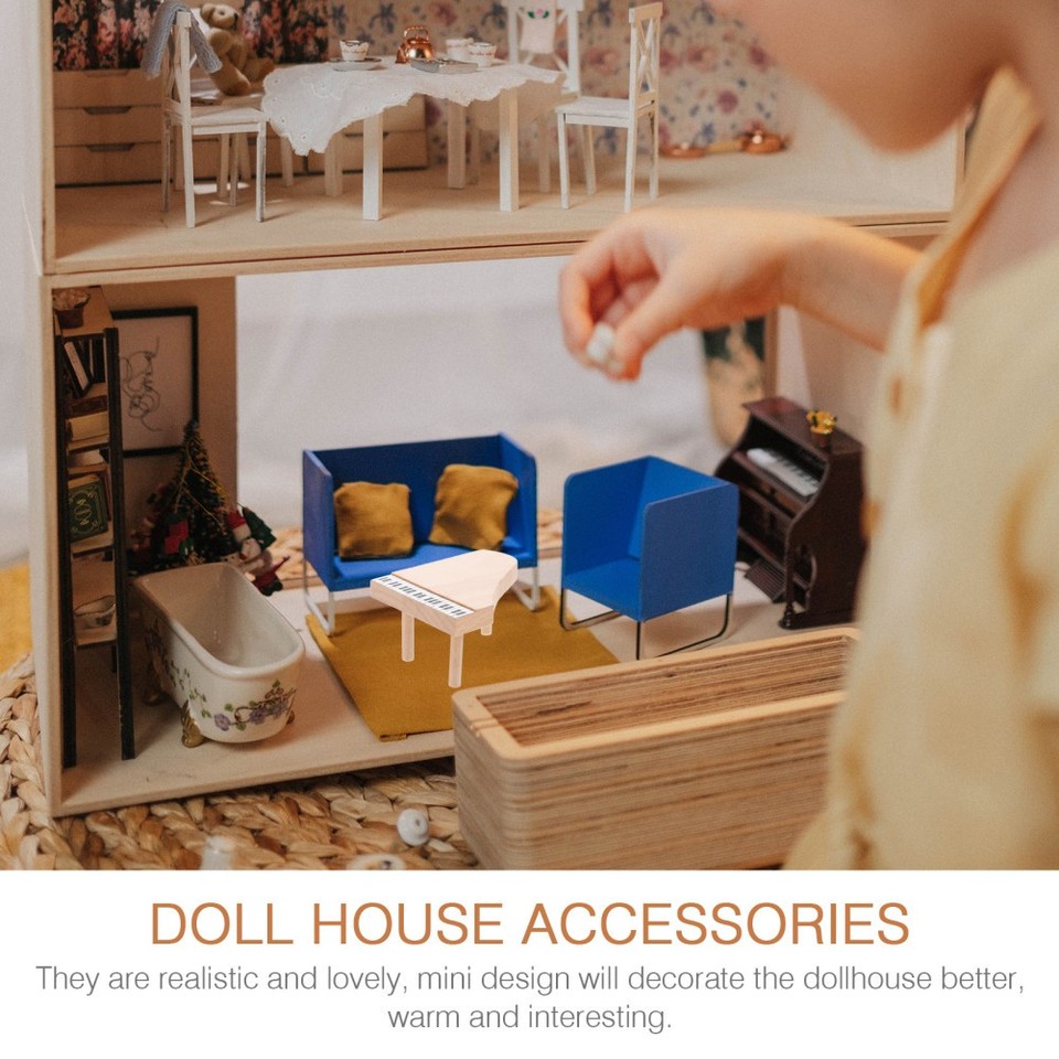 Dollhouse Furniture Set, Mini Simulation Living Room Decor Coffee Table ...