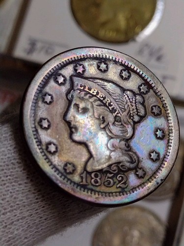 Genuine Bronze Large Liberty Cent (1852) Amazing Tinted. | eBay