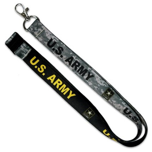 US ARMY LANYARD Key chain Neck strap ID Holder Breakaway clasp Black ...