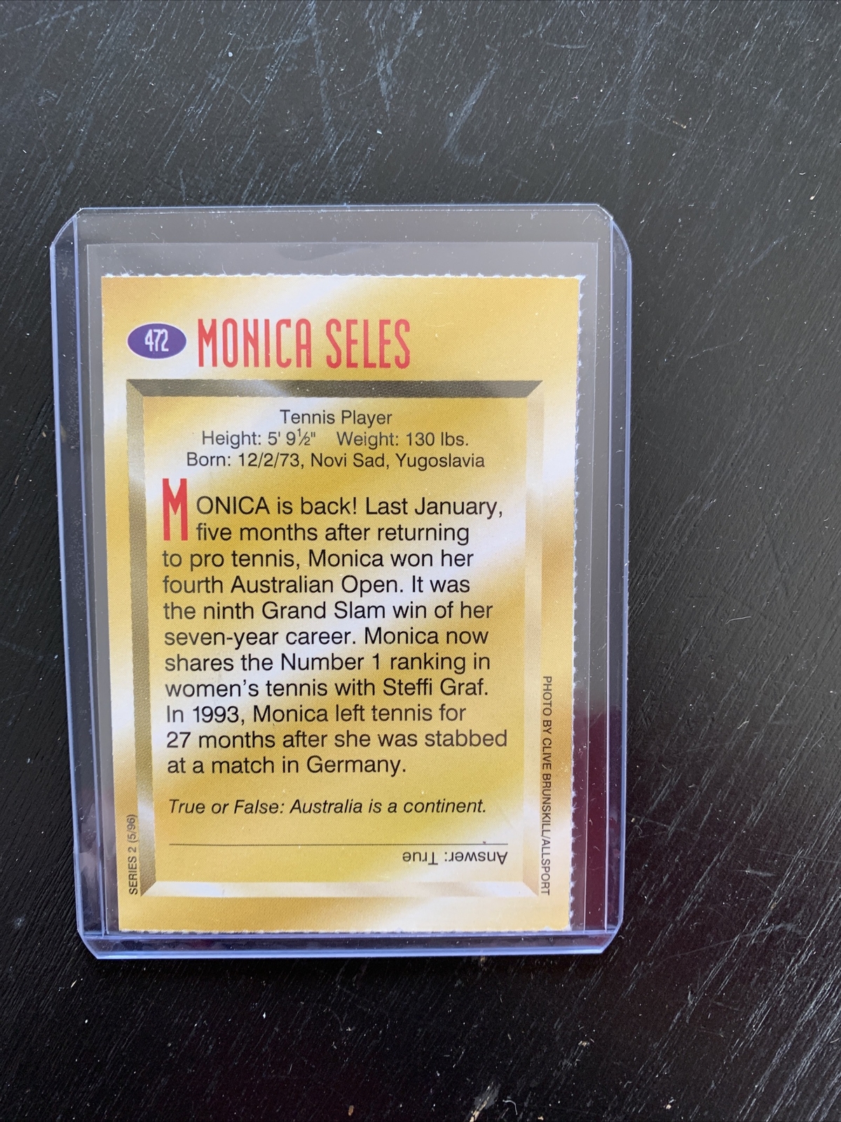 MONICA SELES Rare Card 1996 Tennis LEGEND WTA SI Sports Illustrated for ...
