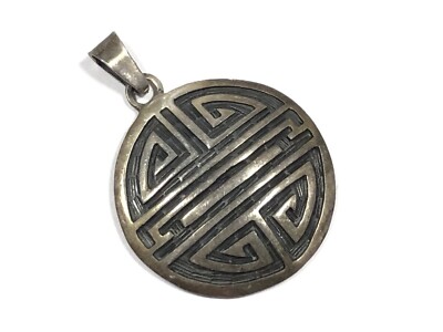Vintage Highlander Sterling Silver Feng Shui Longevity Necklace Pendant ...