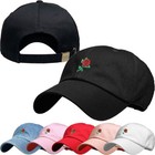 Rose Embroidery Dad Hat Baseball Cap Unconstructed Cotton | eBay
