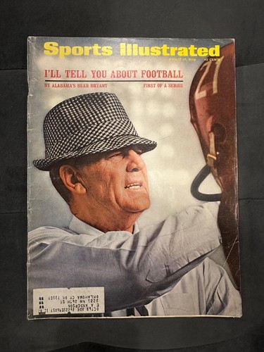 Paul Bear Bryant First Sports Illustrated Cover, August 15, 1966 | eBay