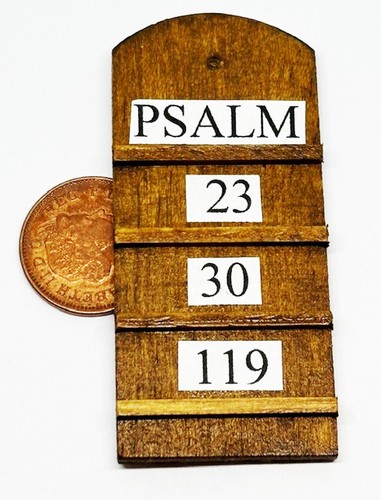 Dolls House Church Psalms Board Wooden Accessory 1:12 Scale Miniature ...