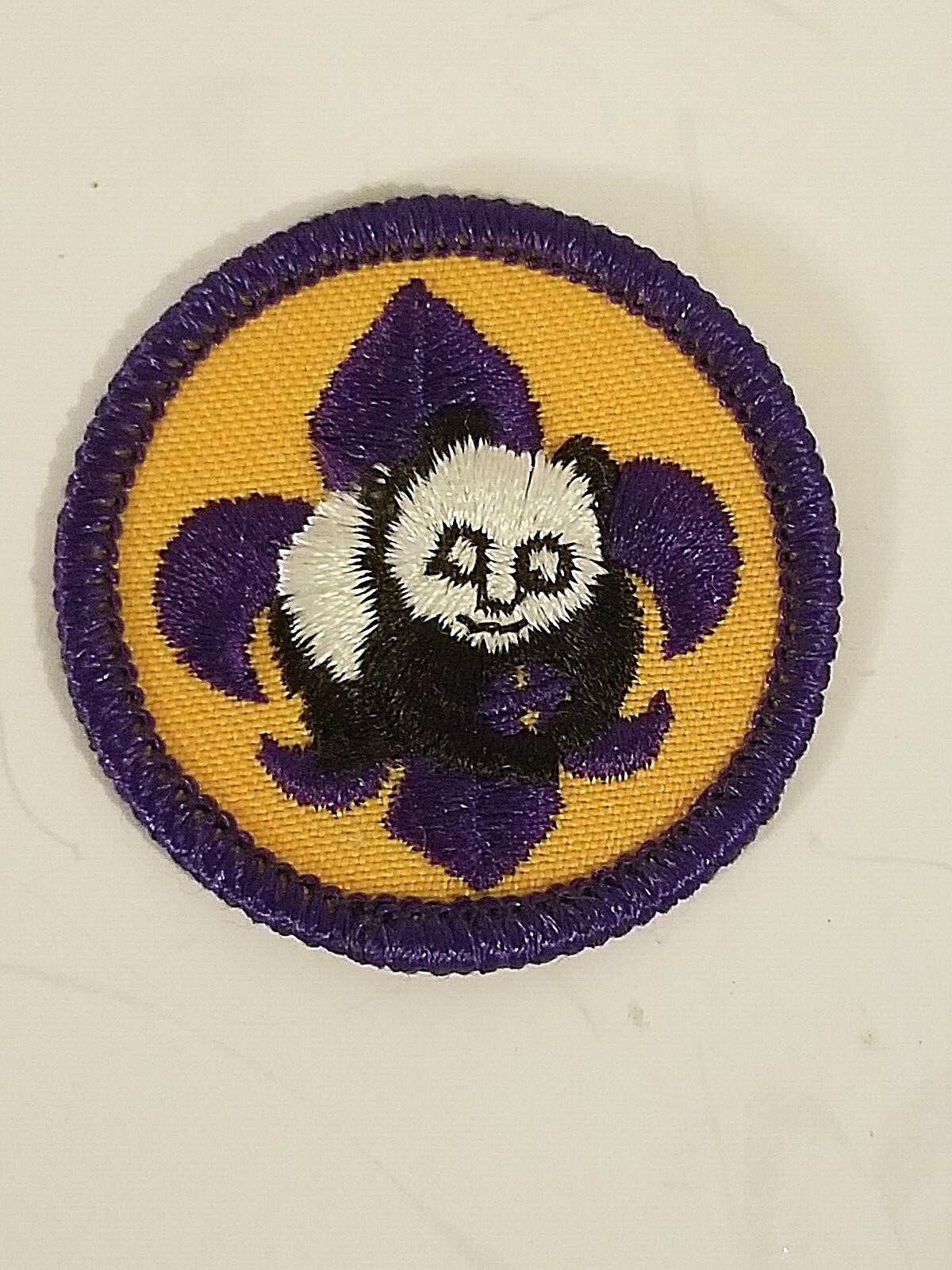 Vintage BSA Boy Girl Scout cute Panda Bear Patch round Environmental ...