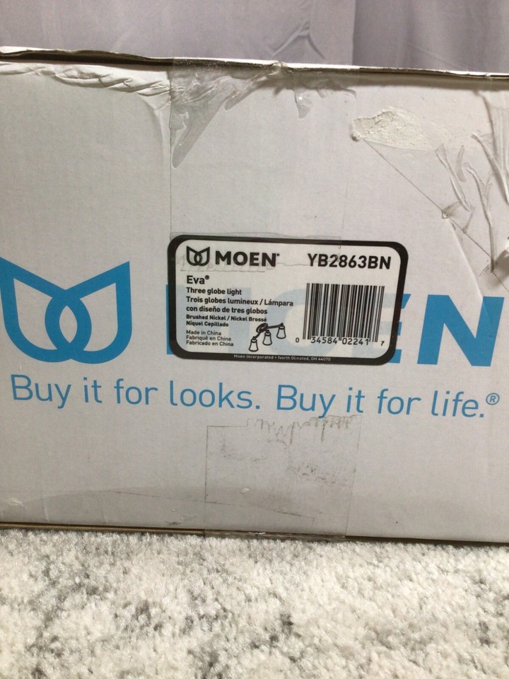 *BRAND NEW* Moen Eva 23" Wide 3 Light Bathroom Vanity Light w/ Frosted ...