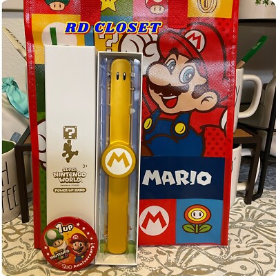 Super Nintendo World Mario Gold Power Up Band, Reusable Bag & Button ...