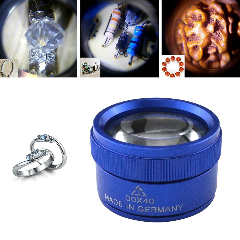 Lupe 30x 40mm Mini Microscope Measuring Magnifier Glass Lens Loop HD ...