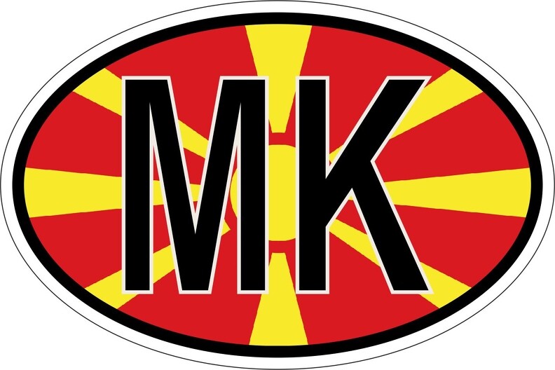 Oval Sticker Flag Country Code MK MACEDONIA | eBay