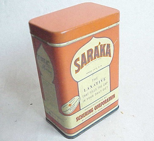 VERY Vintage Schering Corp Saraka Constipation / Laxative Tin ...