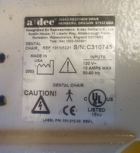 Adec 1020 1021 Dental Chair Seat Swivel assembly 61-1266-00 | eBay