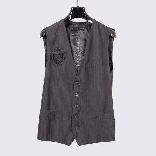 Monarchy Collection Waistcoat Size XXL Black Pinstripe Embroidery | eBay