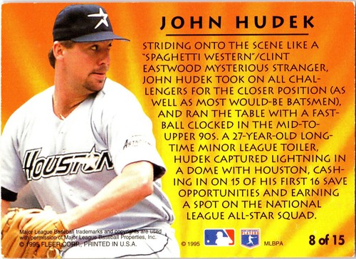 1995 Ultra #8 John Hudek 2nd Year Standouts Gold Medallion | eBay