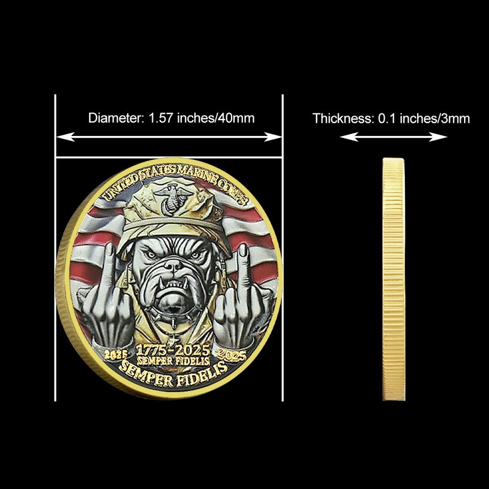 US Marine Corps 250th Anniversary Commemorative Coin Semper Fidelis ...
