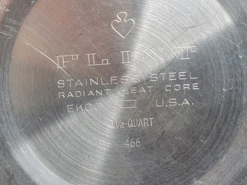 Flint Ware Ecko Pot 1.5 Qt Sauce Pan No Lid Used Vintage Stainless | eBay