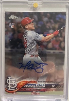 2018 Topps Chrome - Rookie Autographs Harrison Bader #RA-HB (AU, RC) | eBay