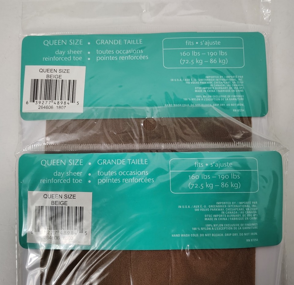 Vintage Sophi Queen Size Sheer Pantyhose Reinforced Toe Beige 160 ...