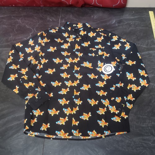 Neff Goldfish Button Down Shirt Men's Size Small Long Sleeve All-Over ...