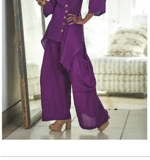 Ashro Bailey Top or Wide Leg Pants Pant Purple Size 12 16 18W 22W 24W ...