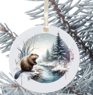 Beaver Hanging Bauble Gift Present Decoration Christmas | eBay UK