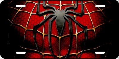 Spider-Man, License Plate New Car Tag Metal Aluminum, USA, Red | eBay
