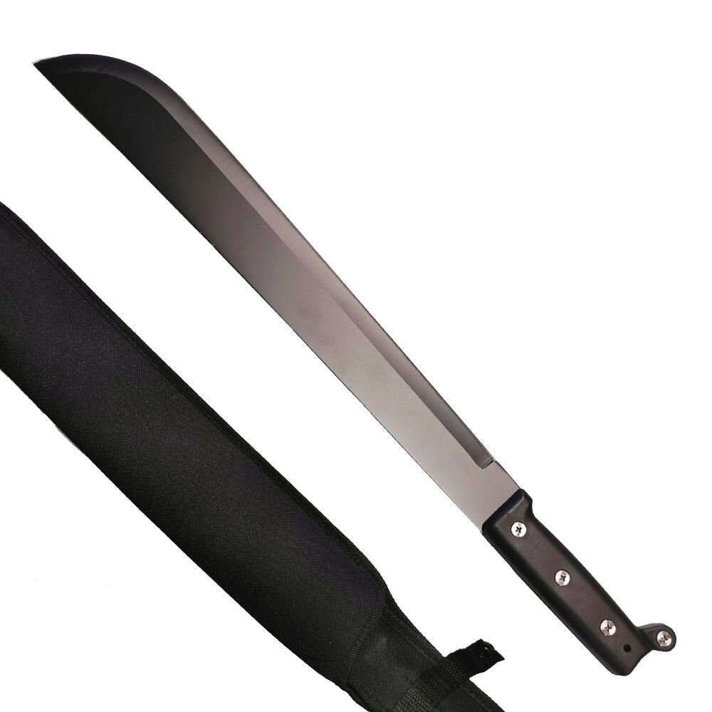 Machete Survival 42cm Blade 55cm overall Bush Hunting Camping Black Bag ...