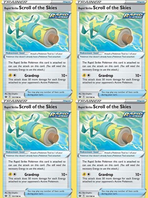 4x Pokemon Scroll of the Skies Playset Trainer Card 151/198 Chilling ...