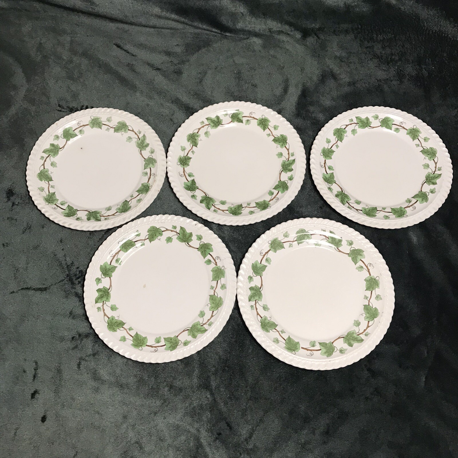Vtg Harker Royal Gadroon Pottery IVY Dinner Set Scalloped Edge SET OF ...