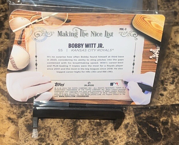 Bobby Witt Jr 2024 Topps Advent Calendar Making The Nice List #MNL-8 | eBay