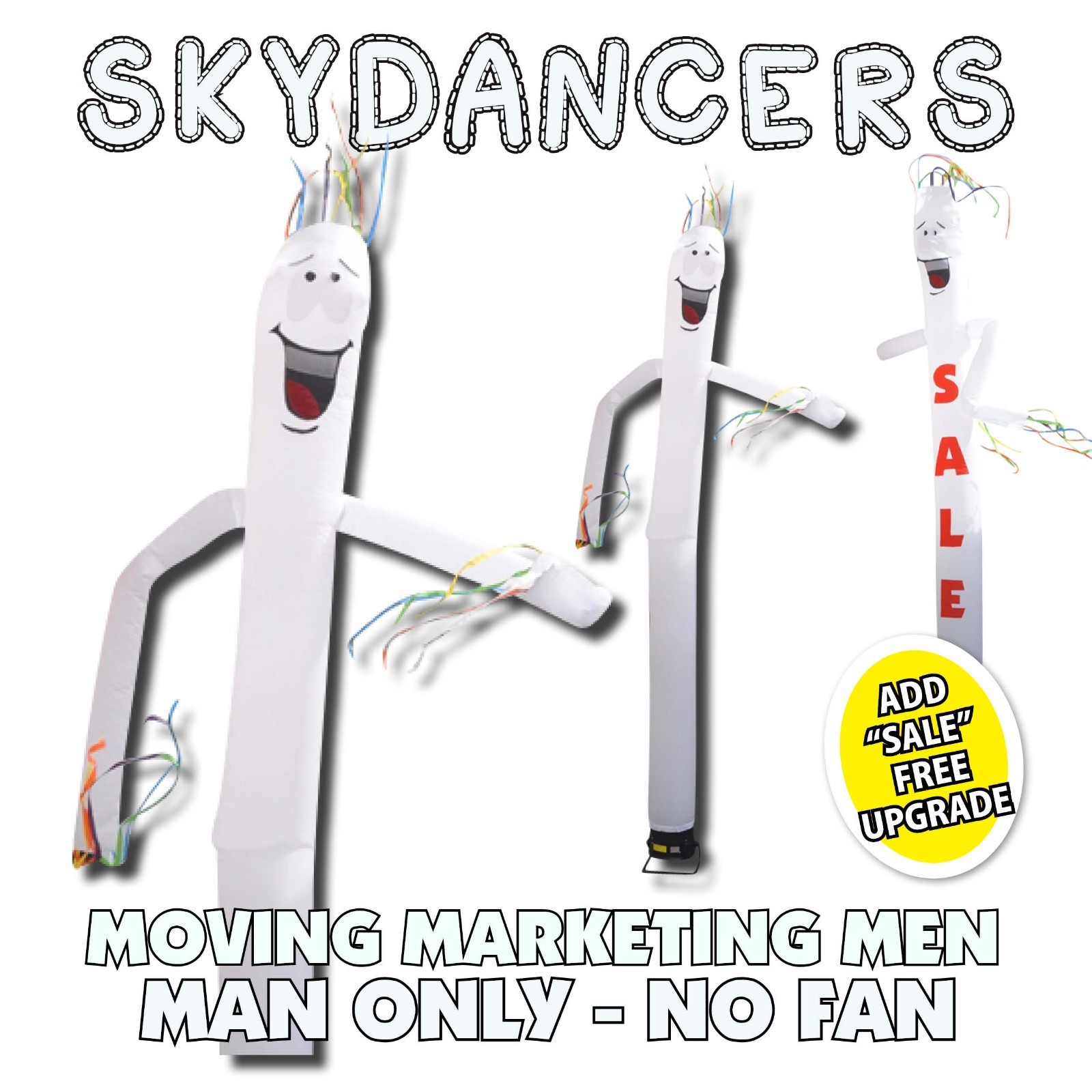 WHITE Air Dancer INFLATABLE Tube Sky Man SALE Marketing Option ...