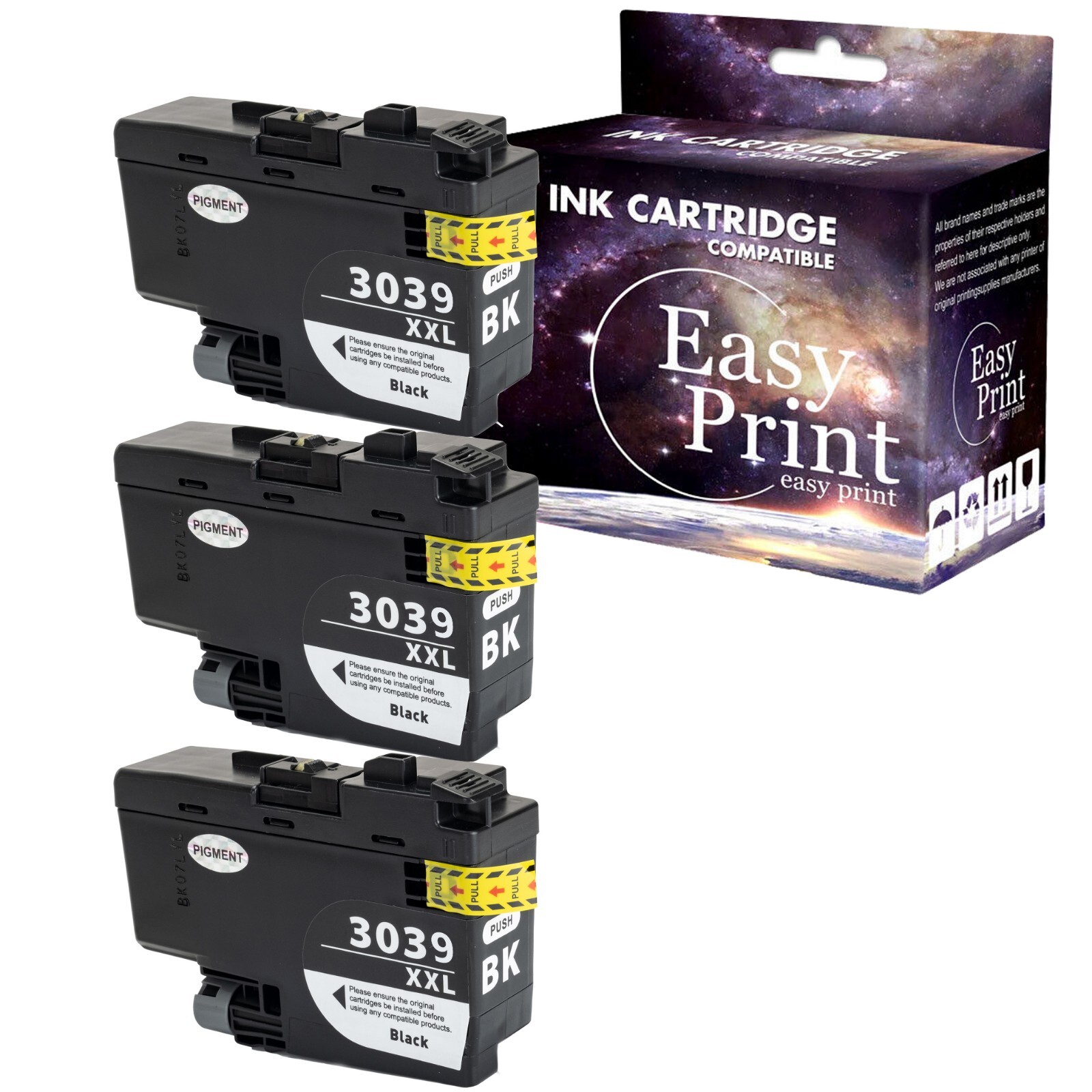 3PK LC3039 LC-3039BK Ink Cartridge for MFC-J5945DW J5845DW J6545DW ...